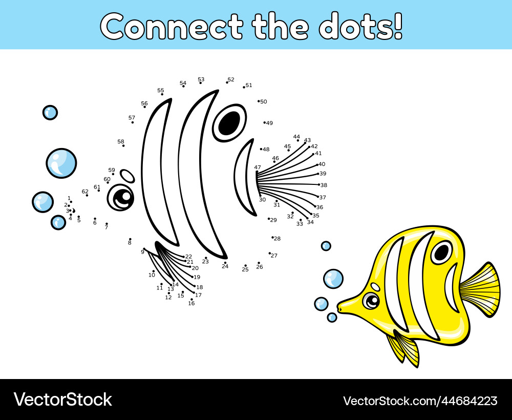 Game dot to dot sea animal-7 Royalty Free Vector Image