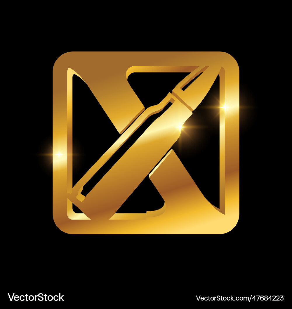 Golden bullet monogram letter x Royalty Free Vector Image