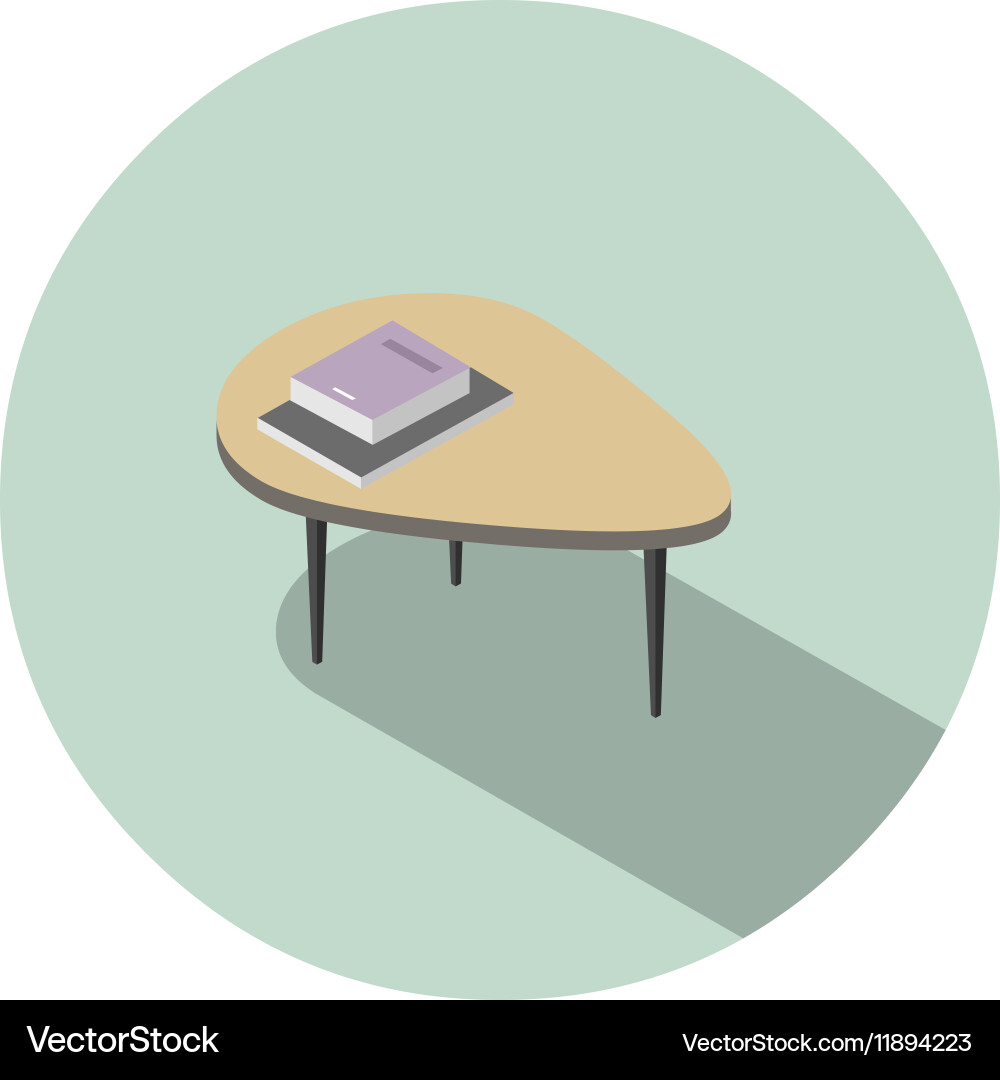 Isometric of modern coffee table with book Vector Image
