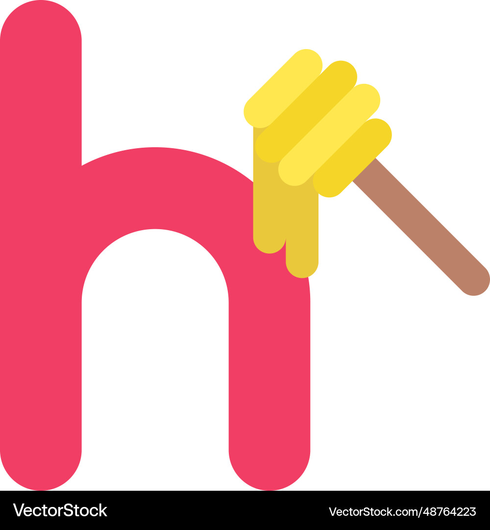 Letter h alphabet with honey icon Royalty Free Vector Image