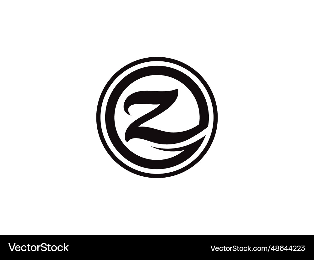 Letter z digit 2 logo icon design template Vector Image