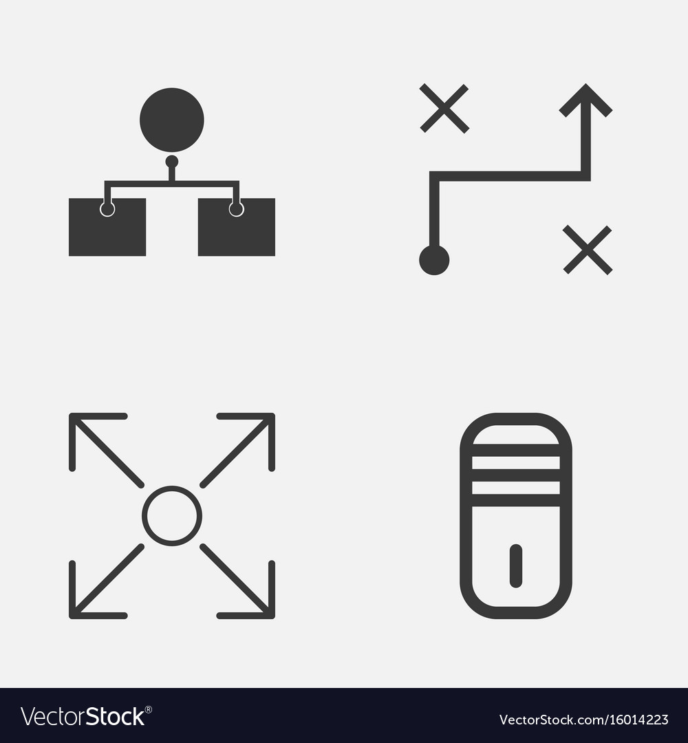 Machine icons set collection of branching program Vector Image