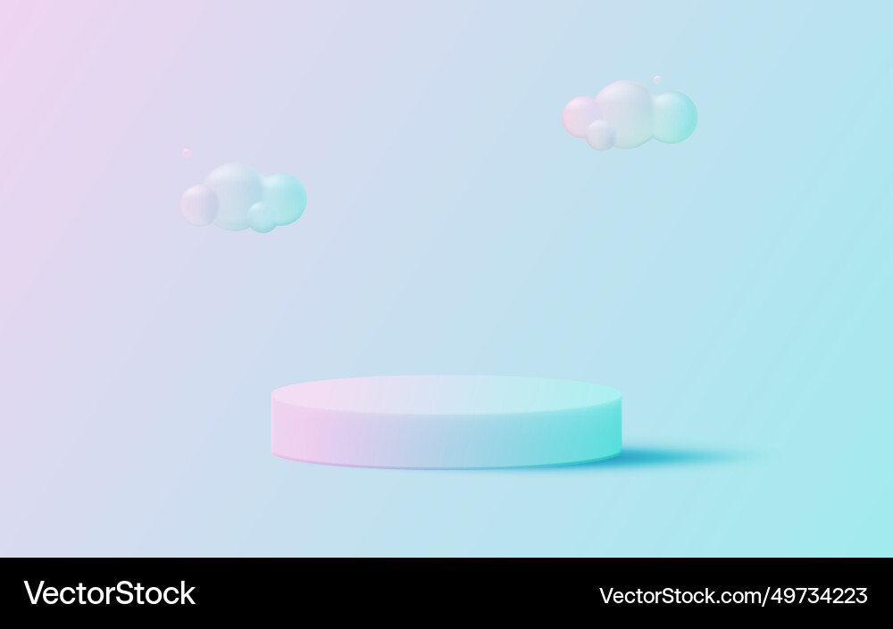 Minmal pastel mockup stage 3d realistic style Vector Image