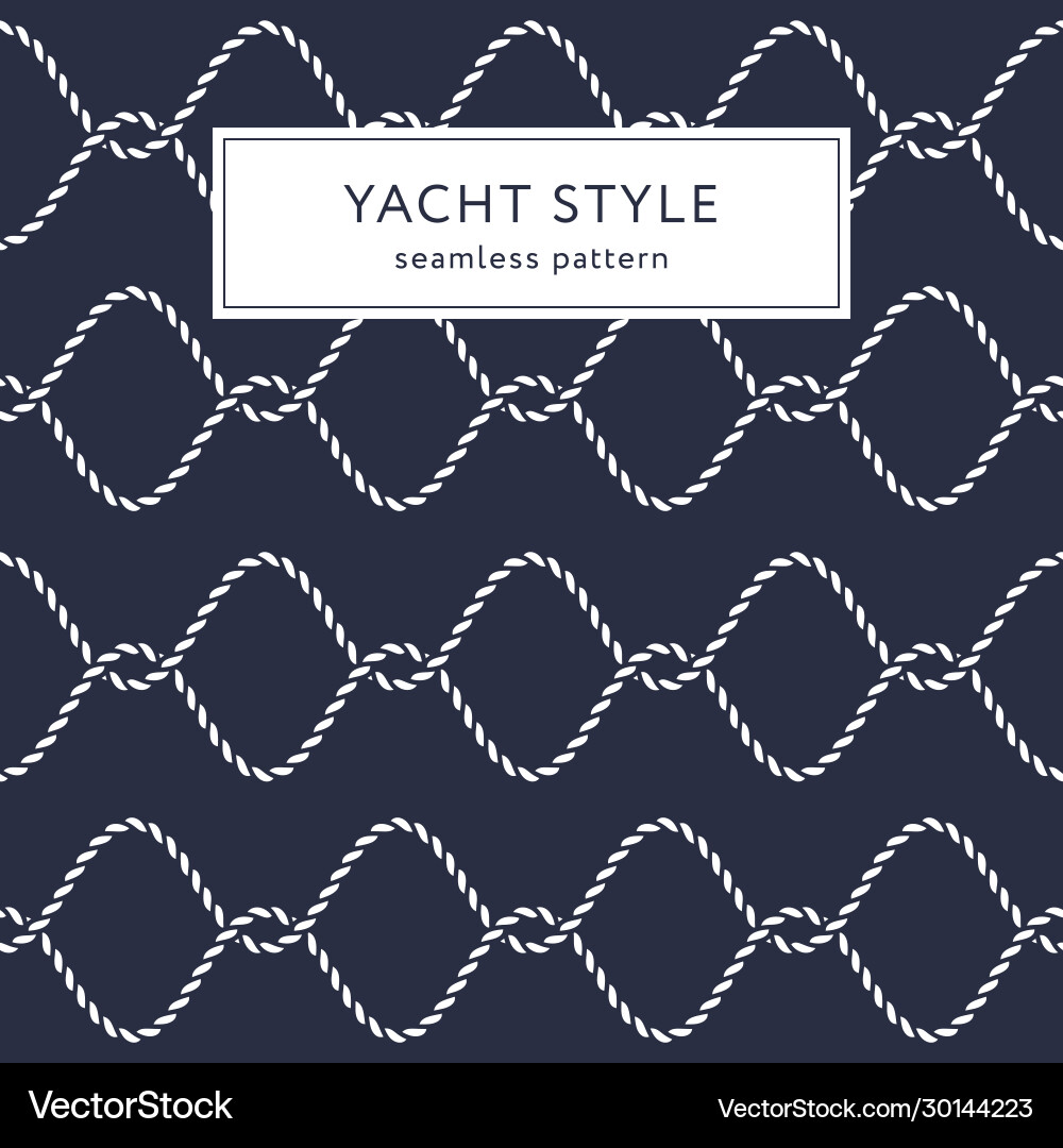 Nautical rope seamless pattern yacht style design Vector Image