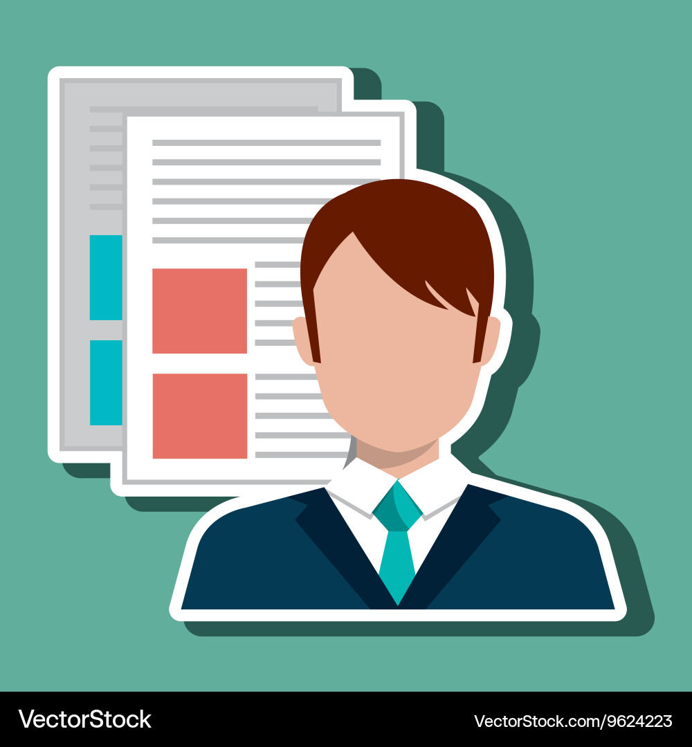 Person with text files isolated icon design Vector Image