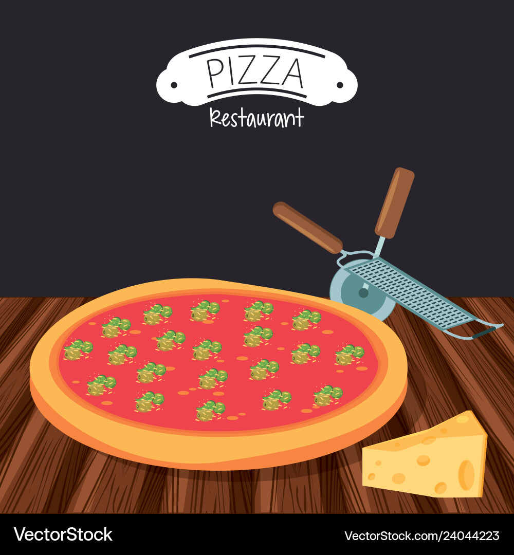 Pizza restaurant fast food Royalty Free Vector Image