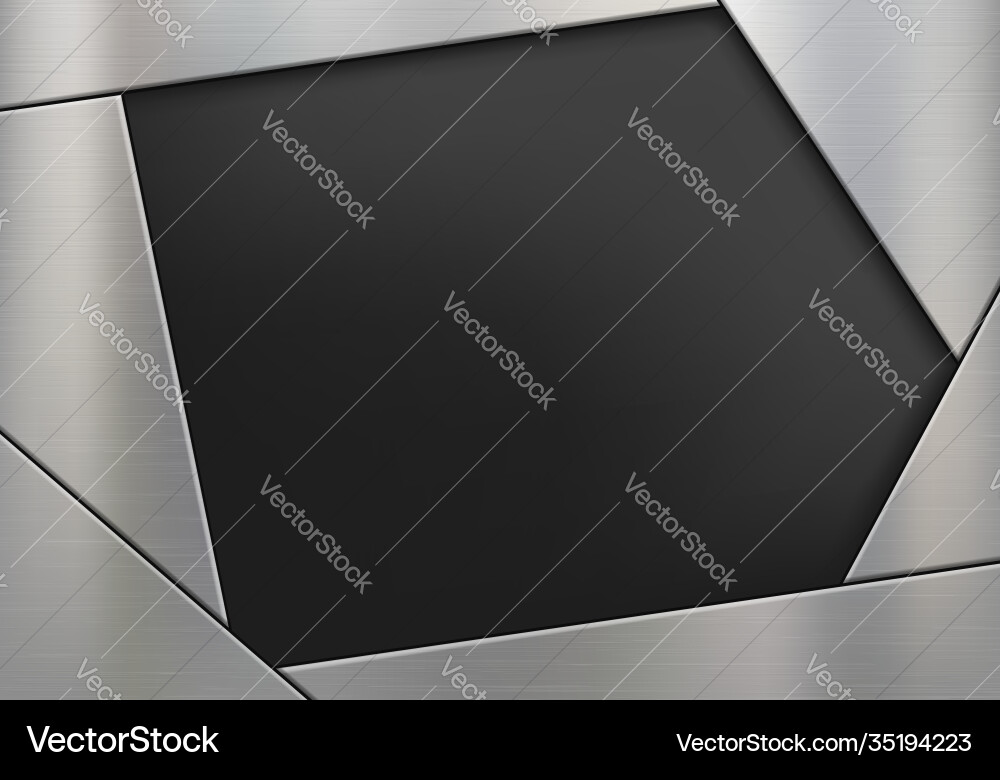 Polished metal plate with copy space template Vector Image
