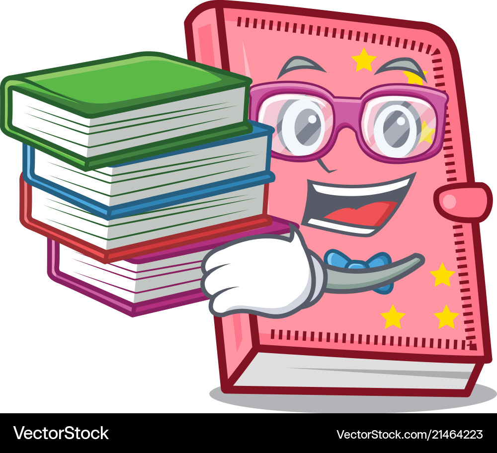 Student with book diary mascot cartoon style Vector Image