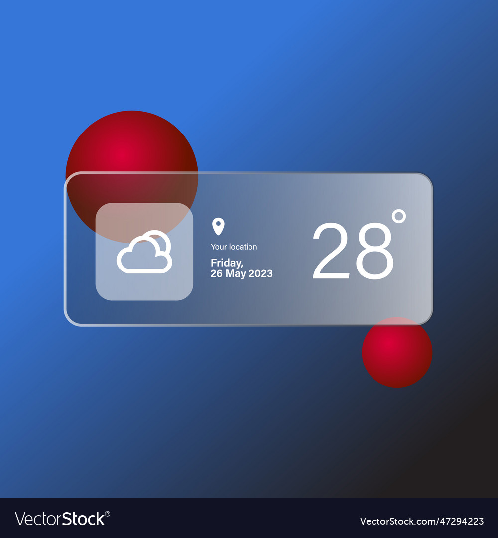 Weather app user interface glassmorphism concept Vector Image Weather app user interface glassmorphism concept Vector Image