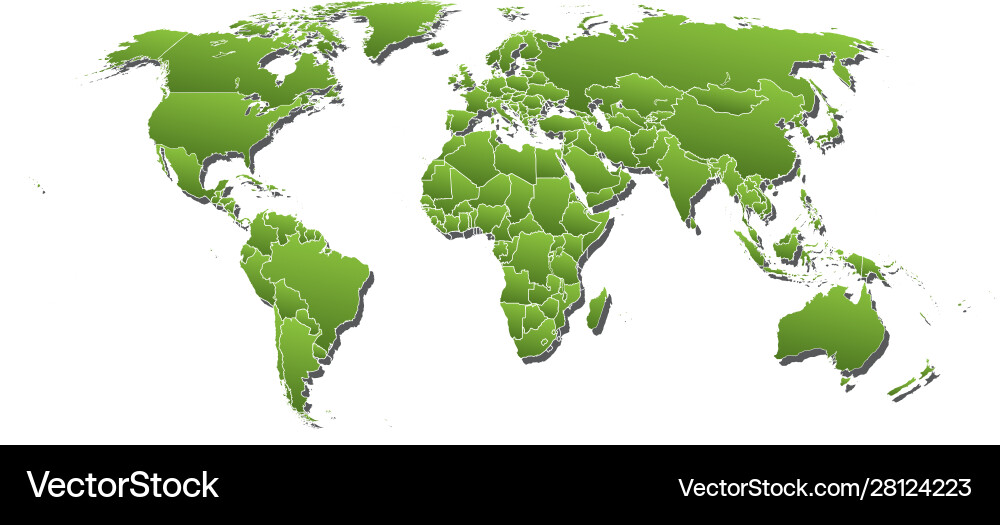 World map with country boundaries Royalty Free Vector Image