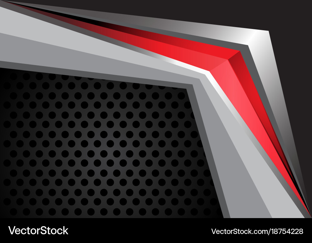 Abstract red arrow on gray metal design modern Vector Image