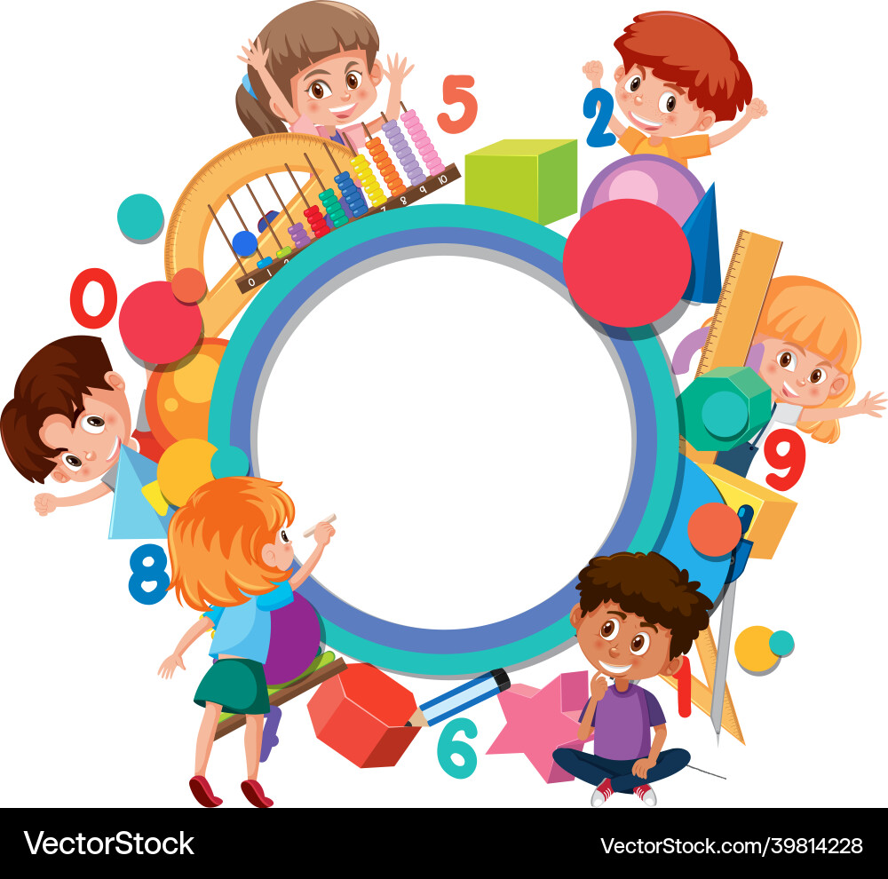 Blank math template with math tools and elements Vector Image