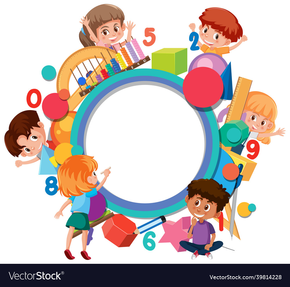 Blank math template with tools and elements Vector Image