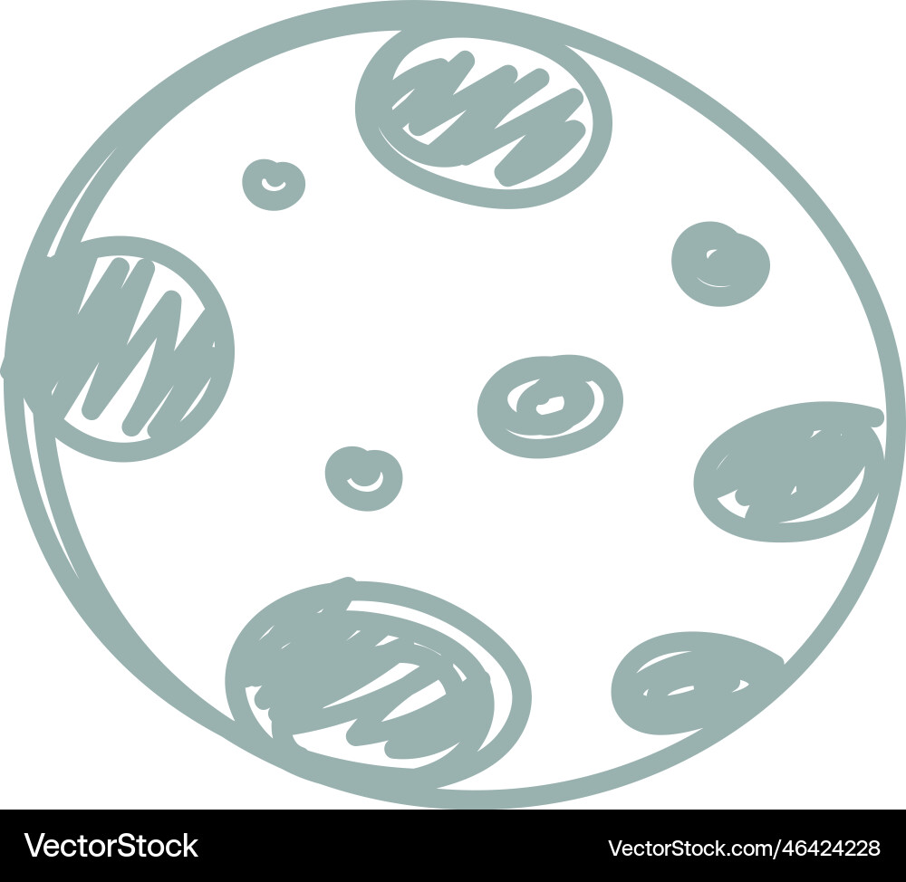 Children drawing moon in pencil Royalty Free Vector Image