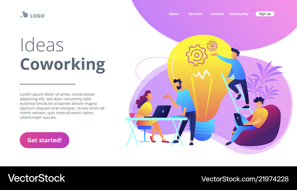 Coworking concept Royalty Free Vector Image - VectorStock