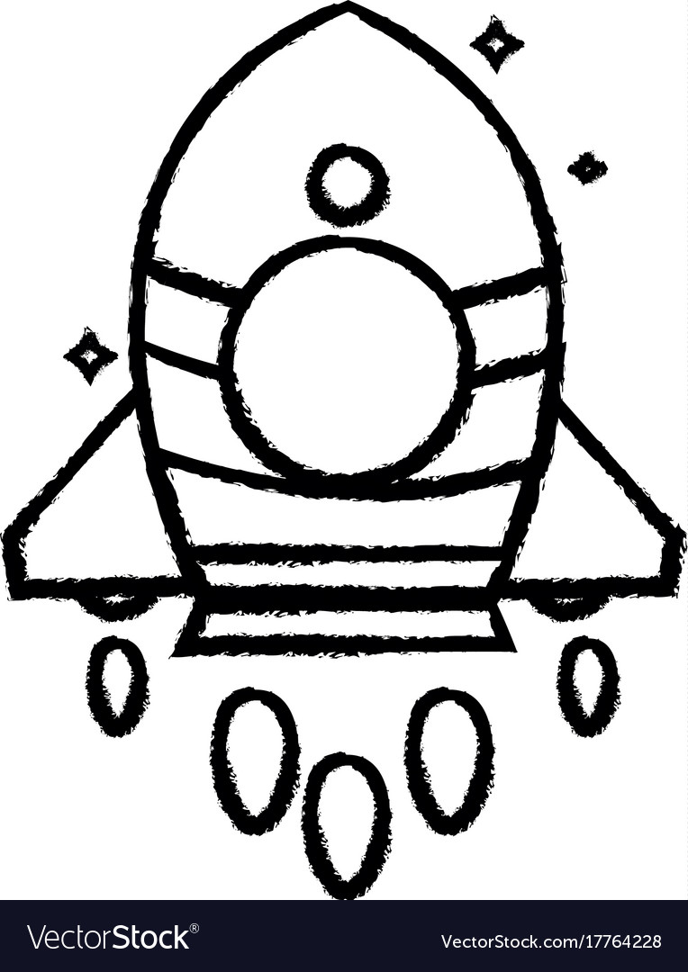 Figure rocket technology object to explore Vector Image