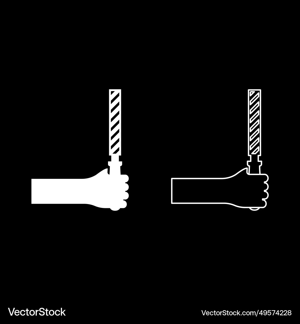 File tool in hand metal rasp arm use manual Vector Image