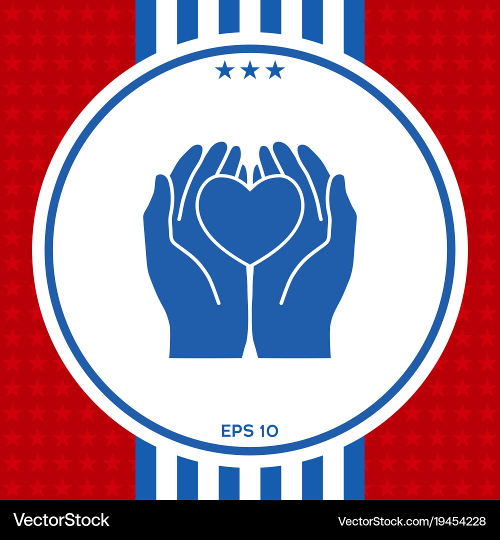 Hands holding heart - protection symbol Royalty Free Vector