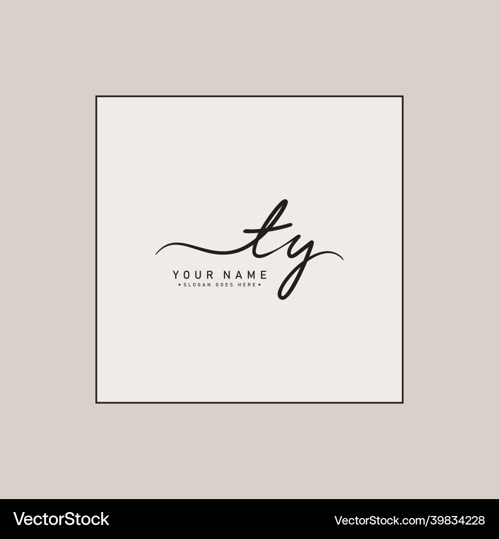 Initial letter ty logo hand drawn signature Vector Image