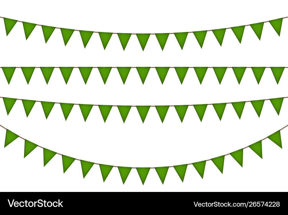 Ireland triangle green flag garland Royalty Free Vector