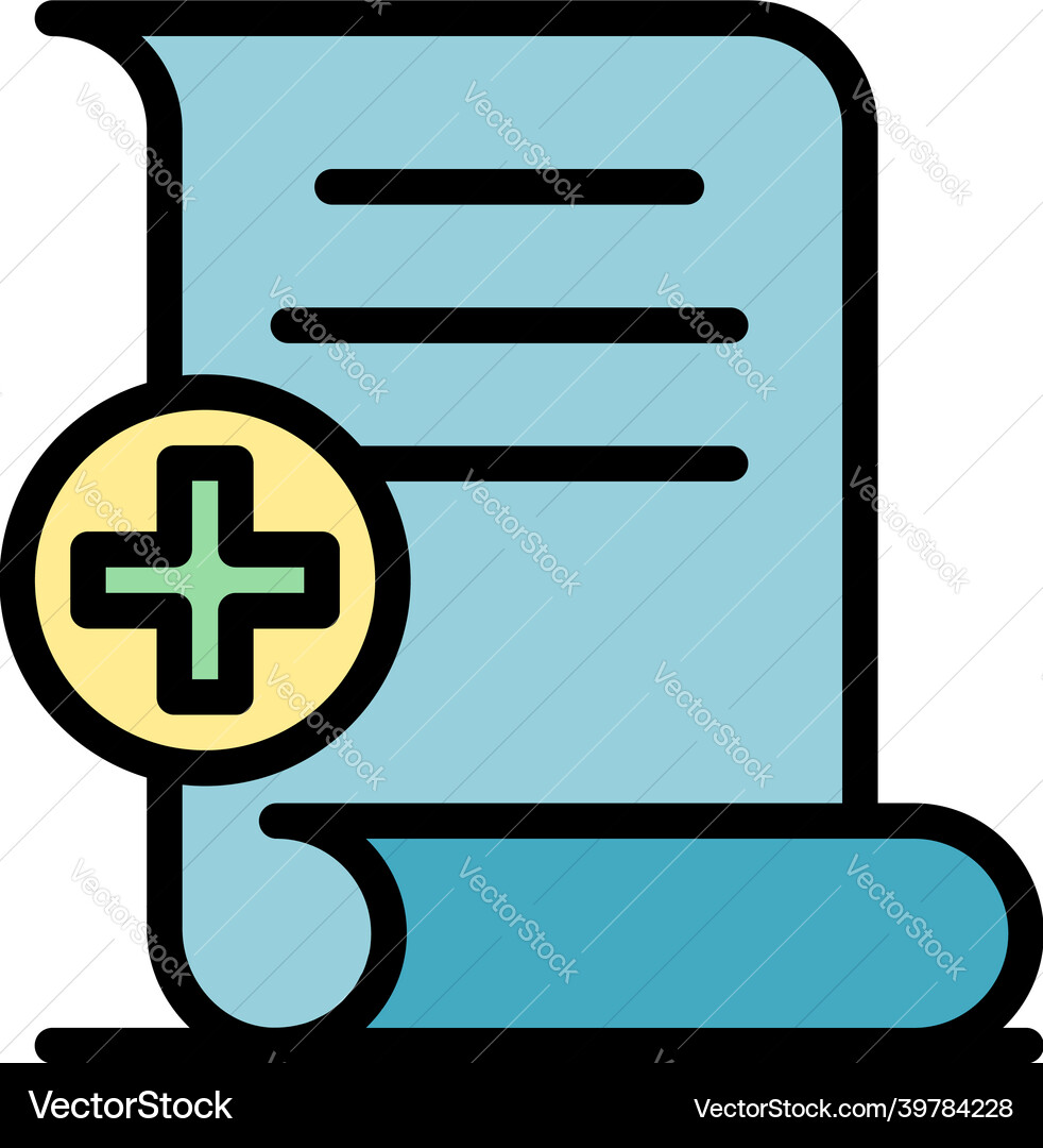 Medical document icon color outline Royalty Free Vector