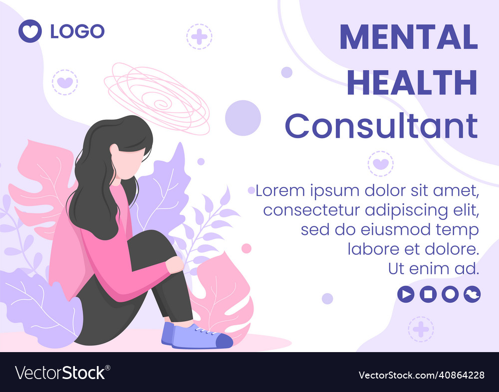 Mental health care consultant brochure template Vector Image Mental health care consultant brochure template Vector Image