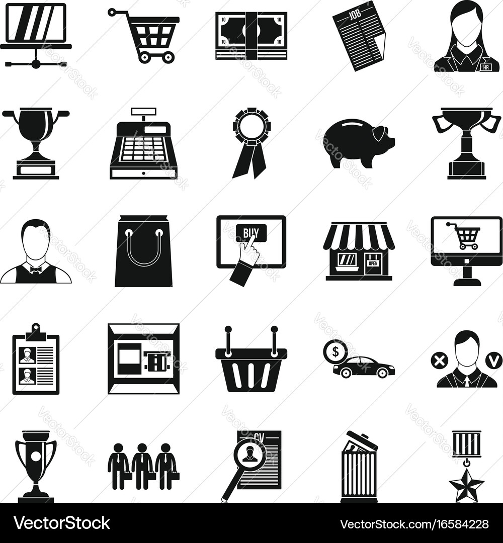 Monetary expenses icons set simple style Vector Image