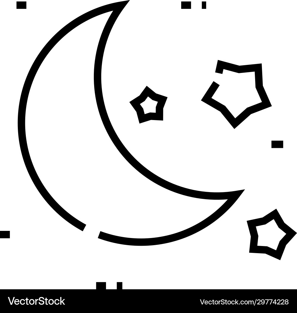 Moonlight line icon concept sign outline Vector Image