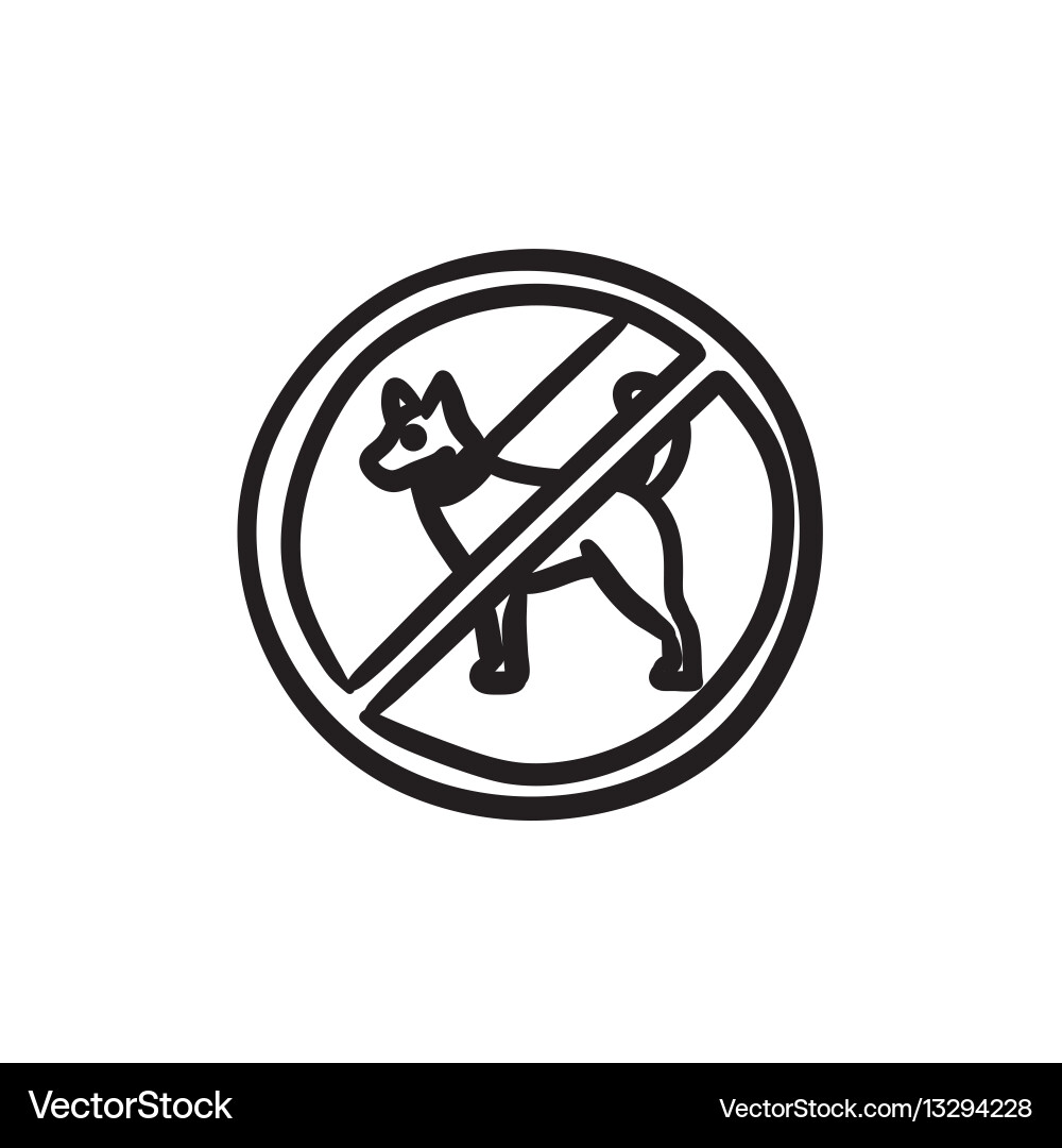 No dog sign sketch icon Royalty Free Vector Image