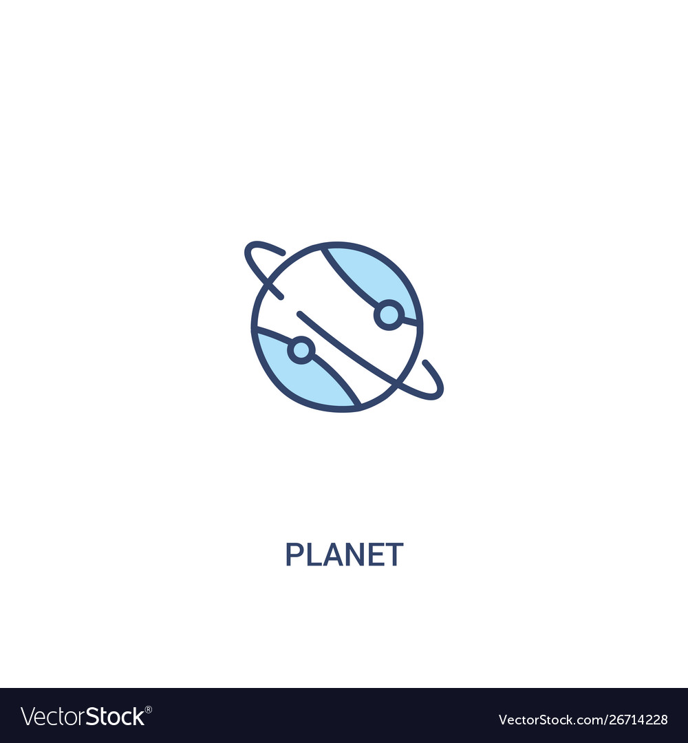 Planet concept 2 colored icon simple line element Vector Image