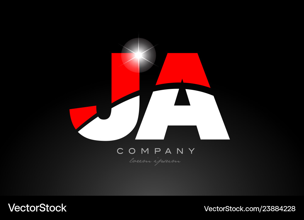 Red white color letter combination ja j Royalty Free Vector