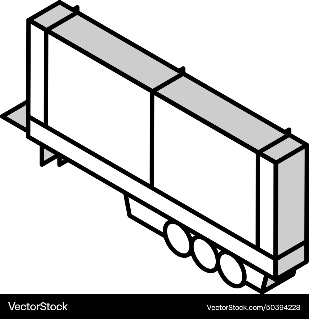Truck trailer isometric icon Royalty Free Vector Image
