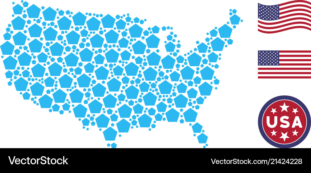 United states map stylized composition of filled Vector Image