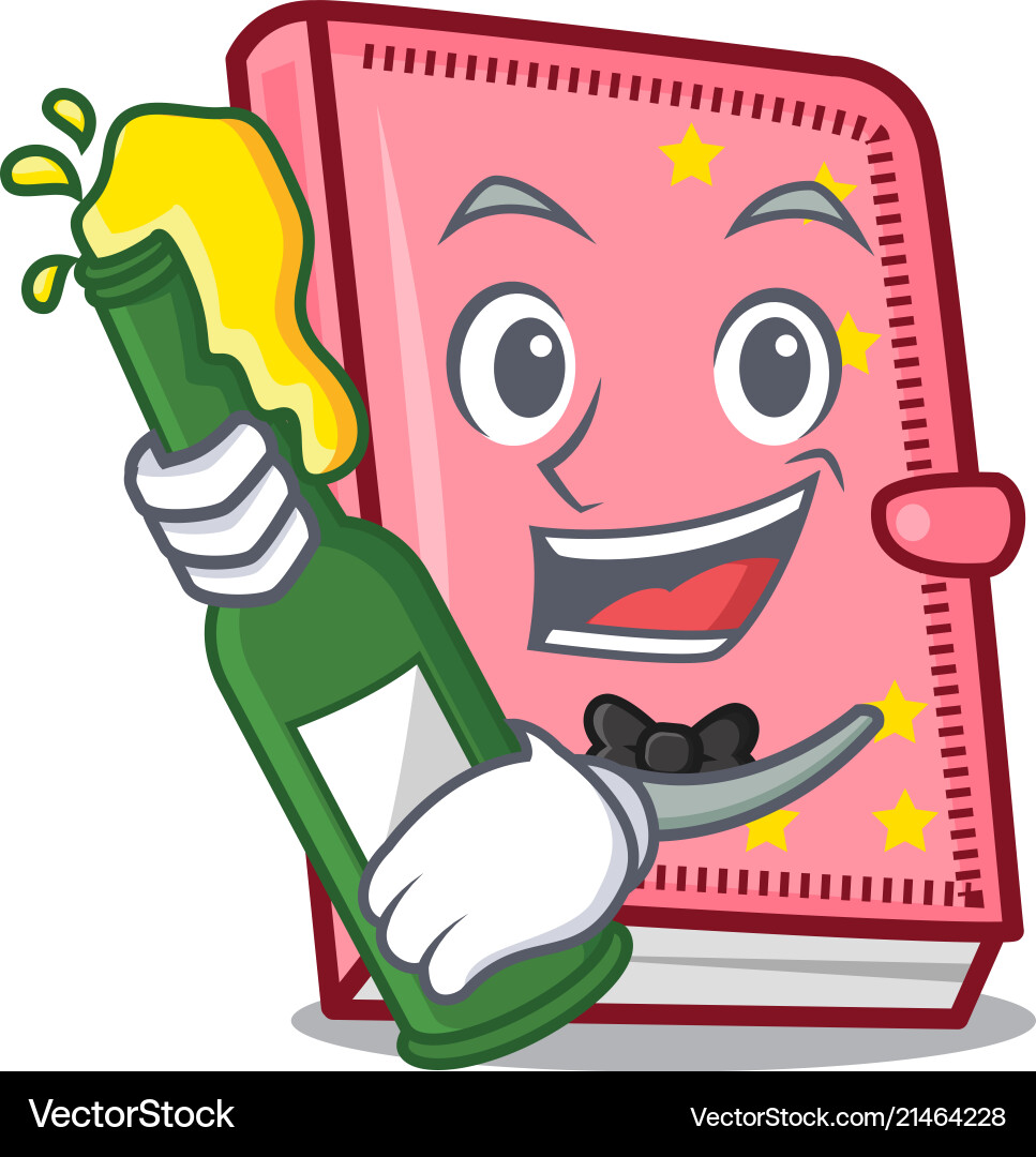 With beer diary mascot cartoon style Royalty Free Vector