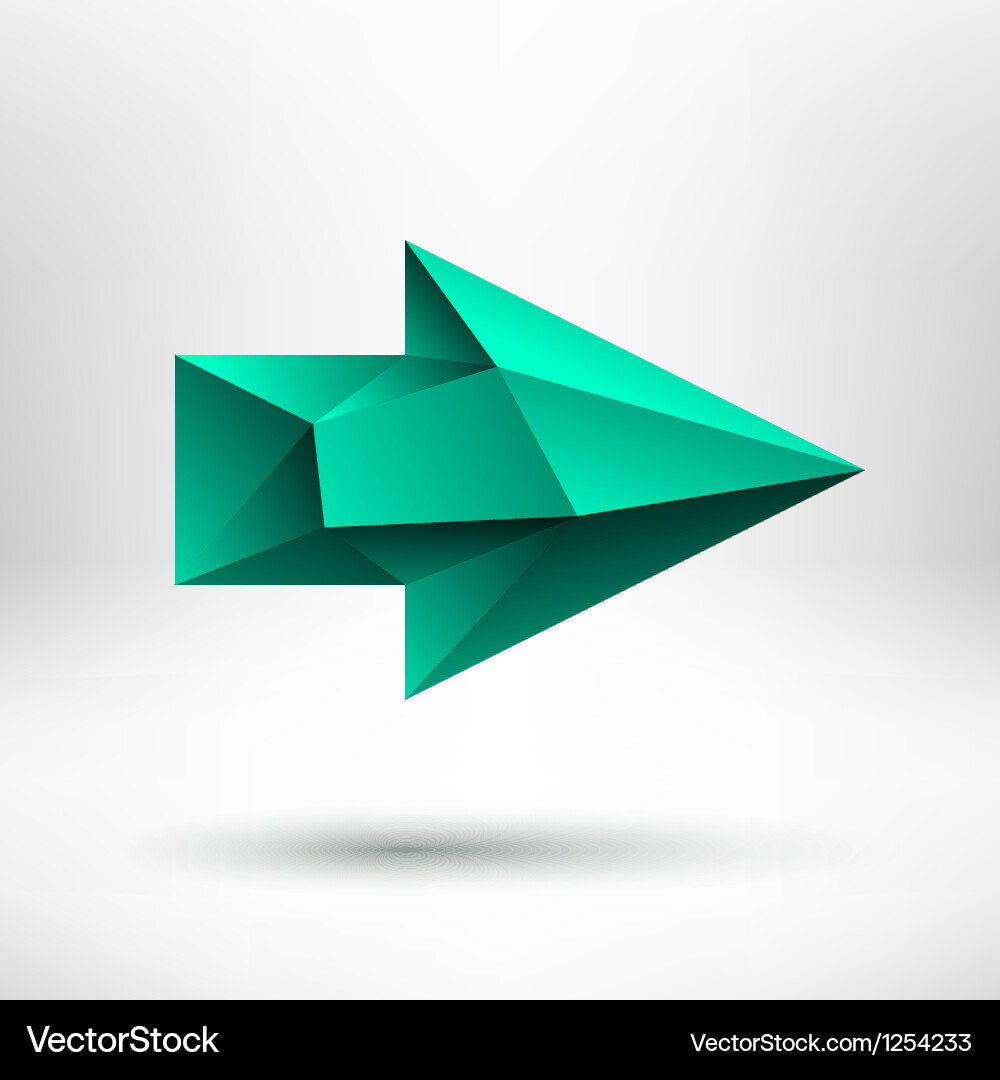 3d green right arrow sign with light background Vector Image
