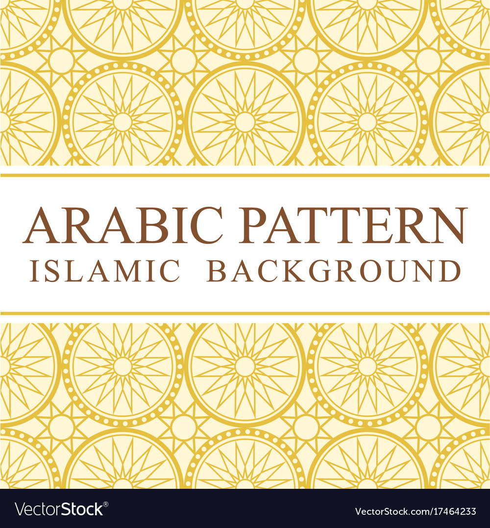 Arabic gold pattern background Royalty Free Vector Image
