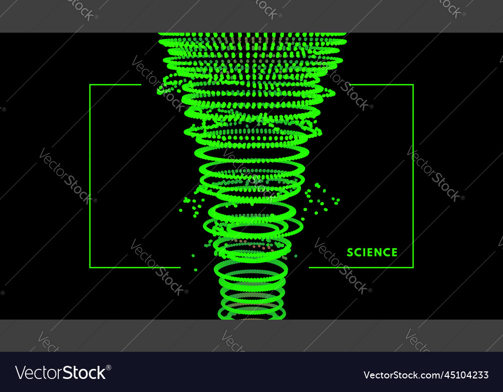 Array with dynamic particles sound wave Royalty Free Vector