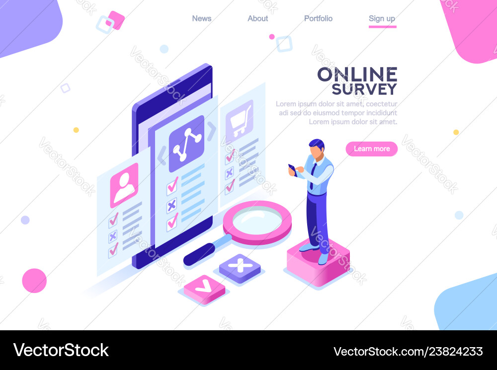 Checklist of survey banner Royalty Free Vector Image