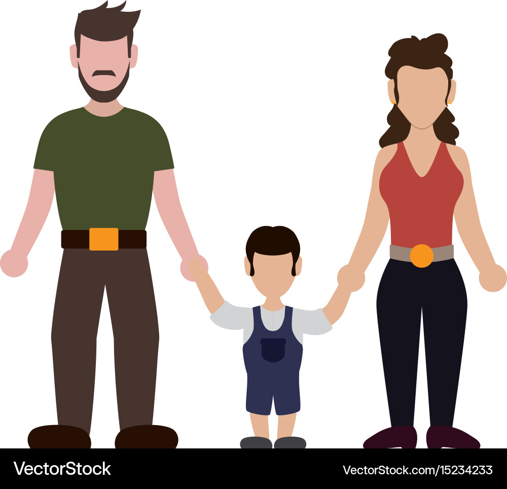 Family faceless together Royalty Free Vector Image