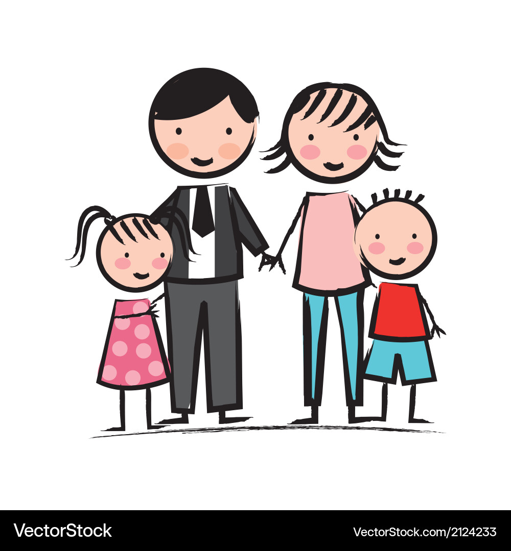 Family icons over white background Royalty Free Vector Image
