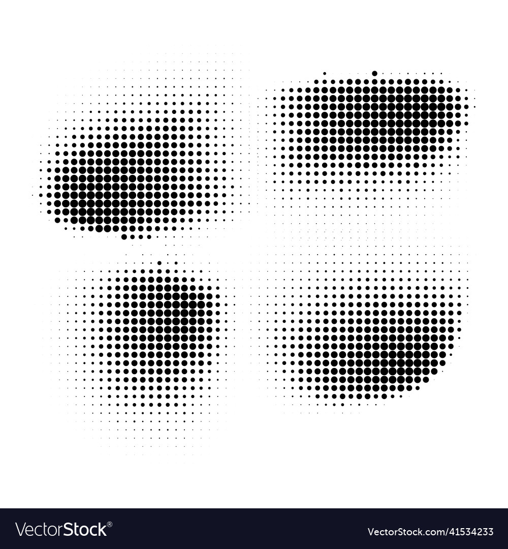 Halftone circles dot pattern texture set Vector Image