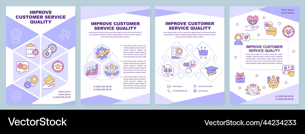 Improve customer service quality purple brochure Vector Image