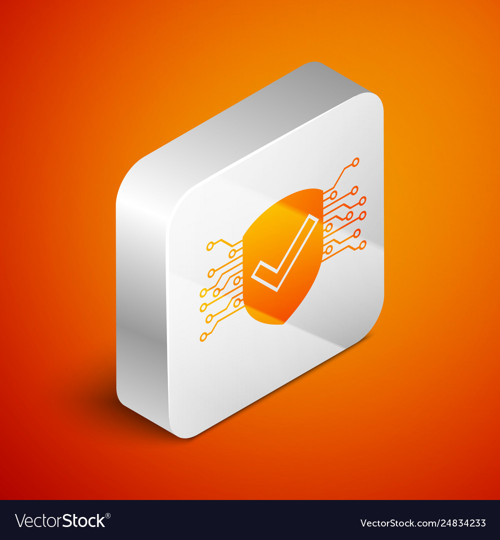 Isometric cyber security icon isolated on orange Vector Image Isometric cyber security icon isolated on orange Vector Image