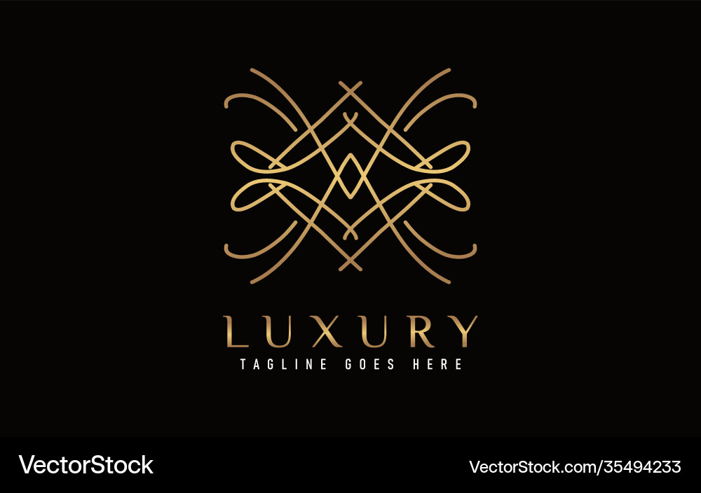 Luxury logo design elegant symbol with geometric Vector Image