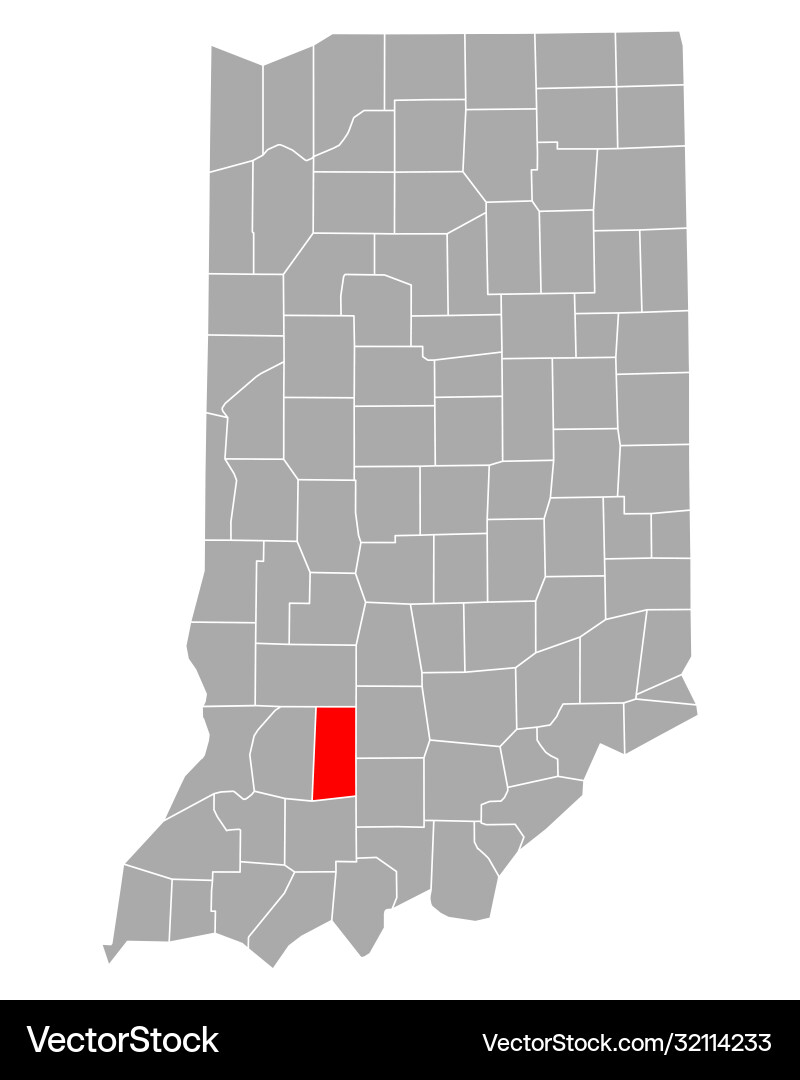 Map martin in indiana Royalty Free Vector Image