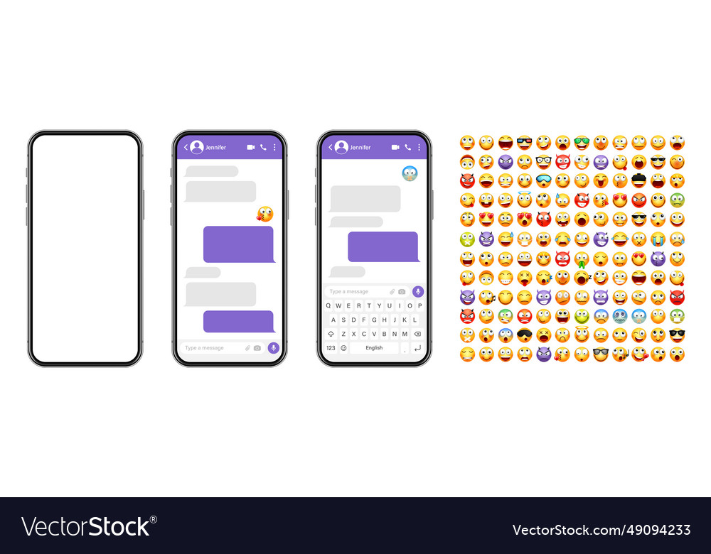 Smartphone messaging app user interface design Vector Image