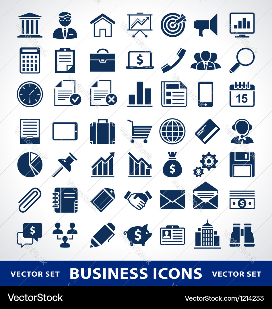 Smple business icons Royalty Free Vector Image