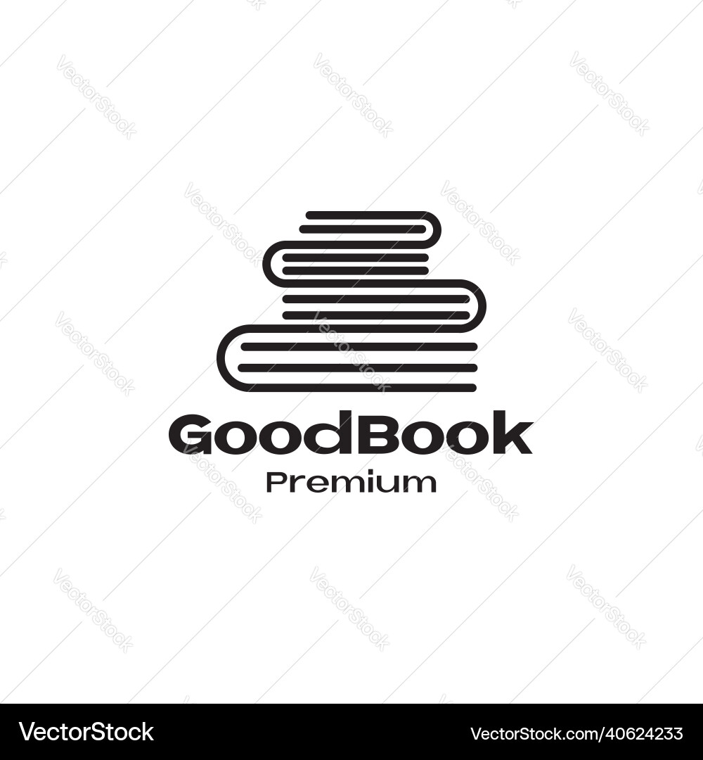 Stack of books lines logo symbol icon graphic Vector Image