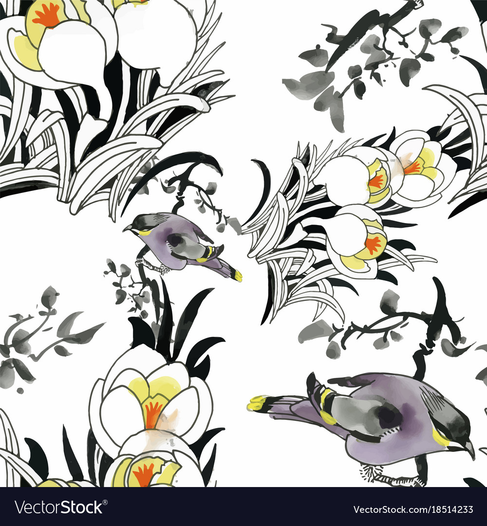 Watercolor hand drawn seamless pattern Royalty Free Vector