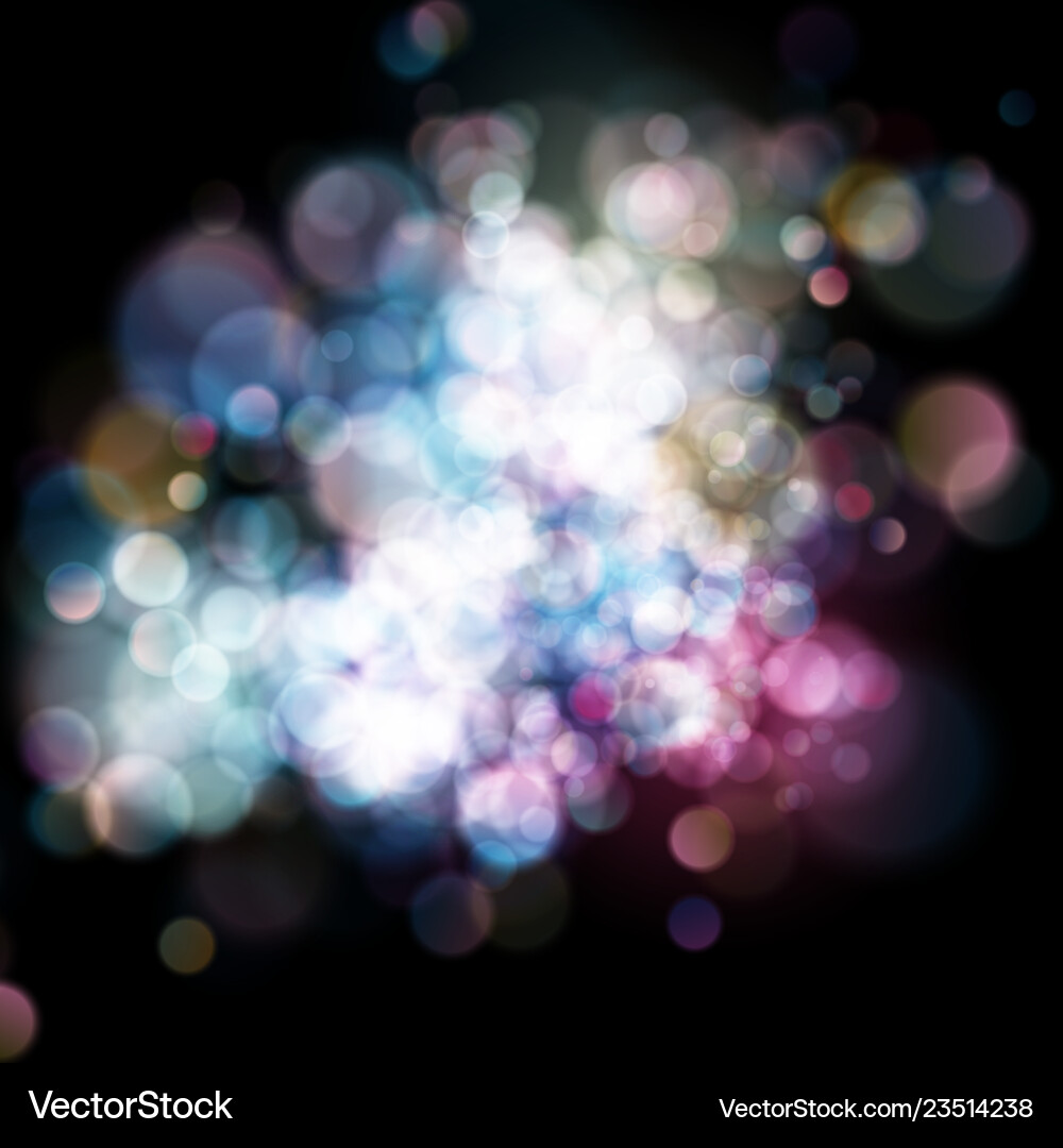 Abstract defocused circular color bokeh on dark Vector Image